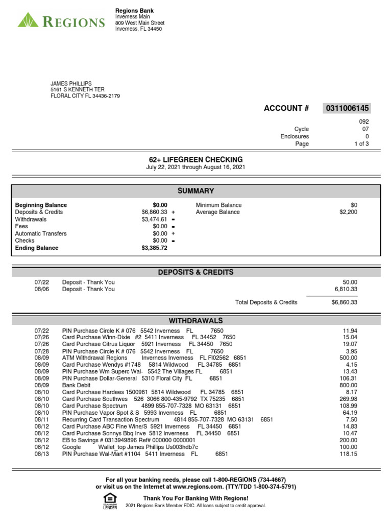 Statement | PDF | Banks | Overdraft