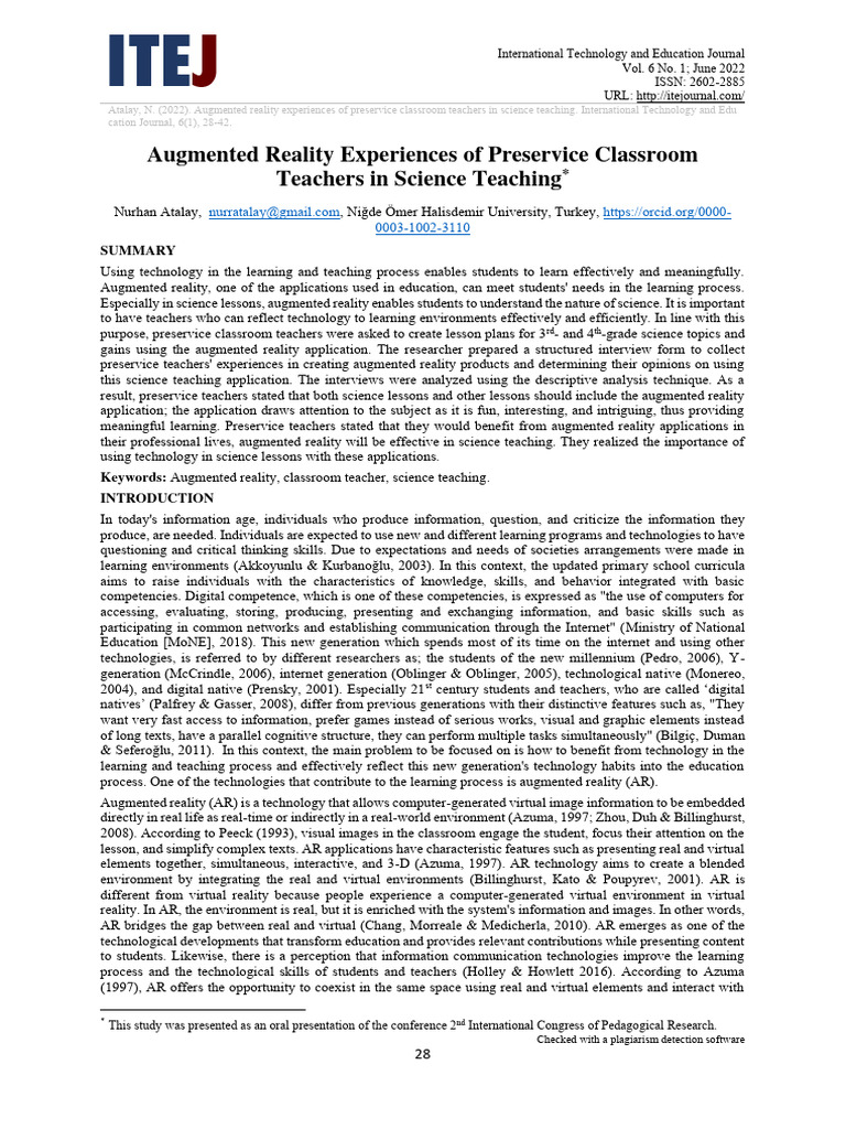 AR Research | Download Free PDF | Augmented Reality | Teachers