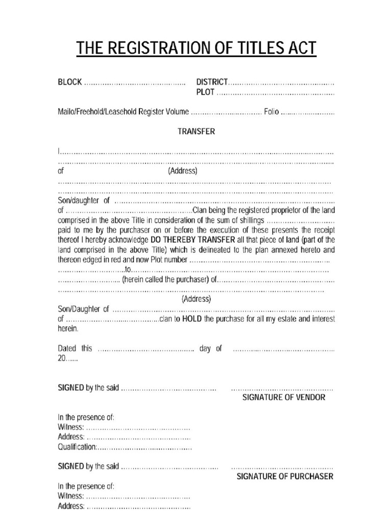 Land Transfer Forms (1) | PDF