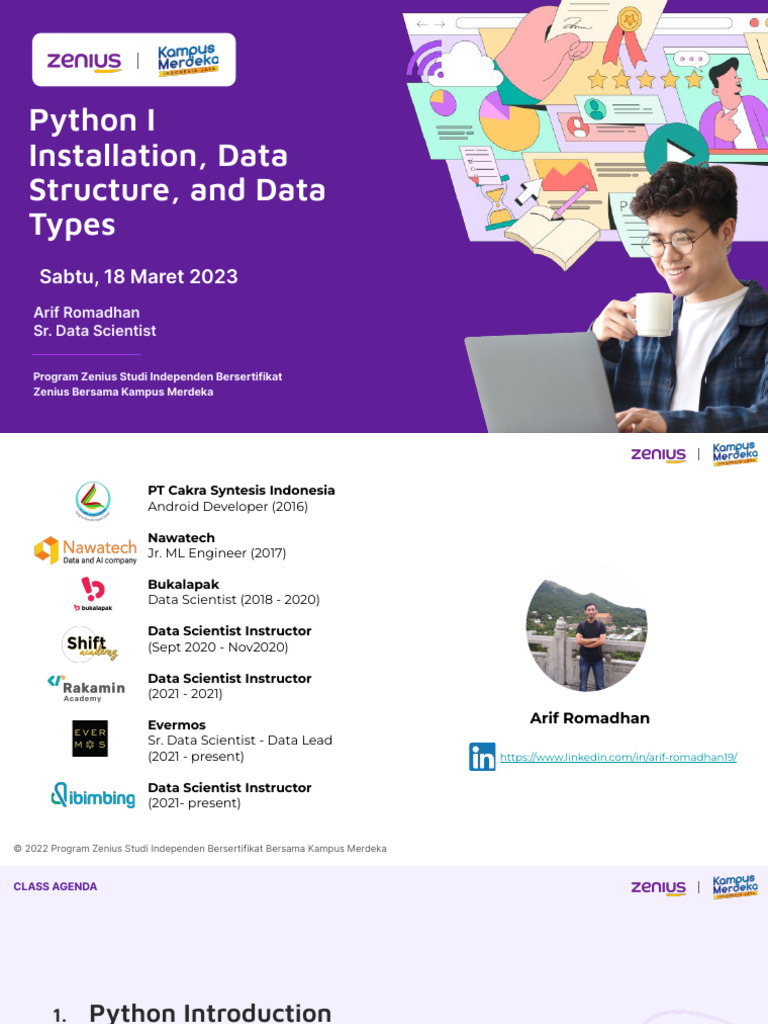 3 - Python I - Installation, Data Structure, and Data Types | PDF | Python (Programming Language ...