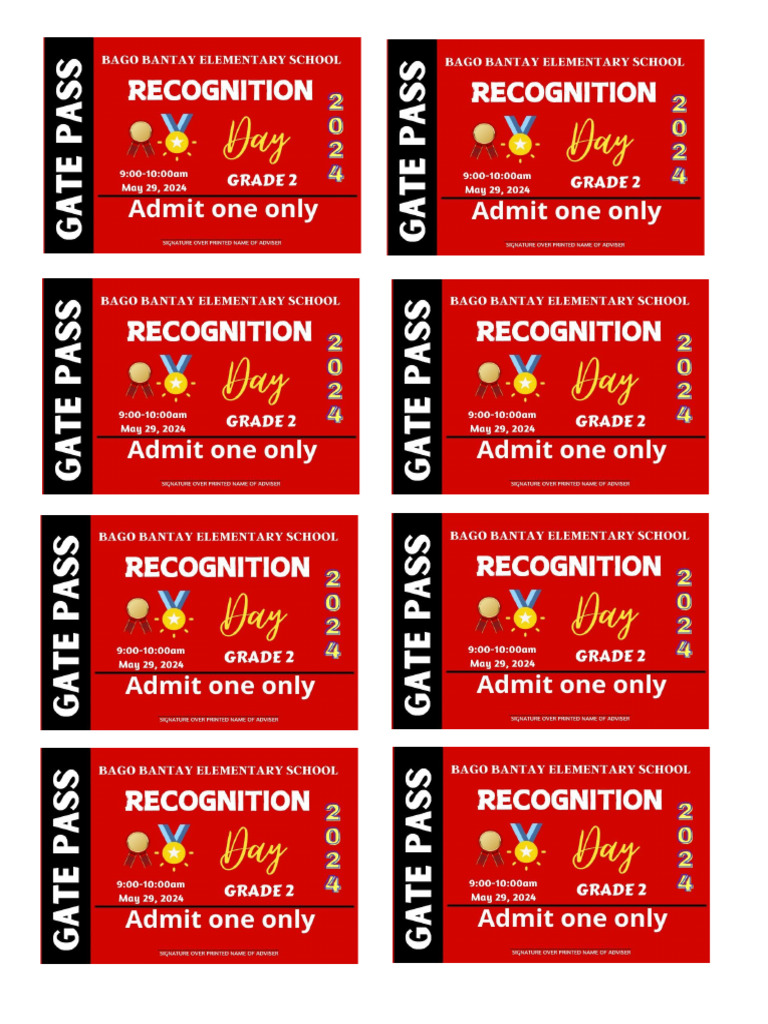 Grade 2 Gate Pass Recognition 23 24 | PDF