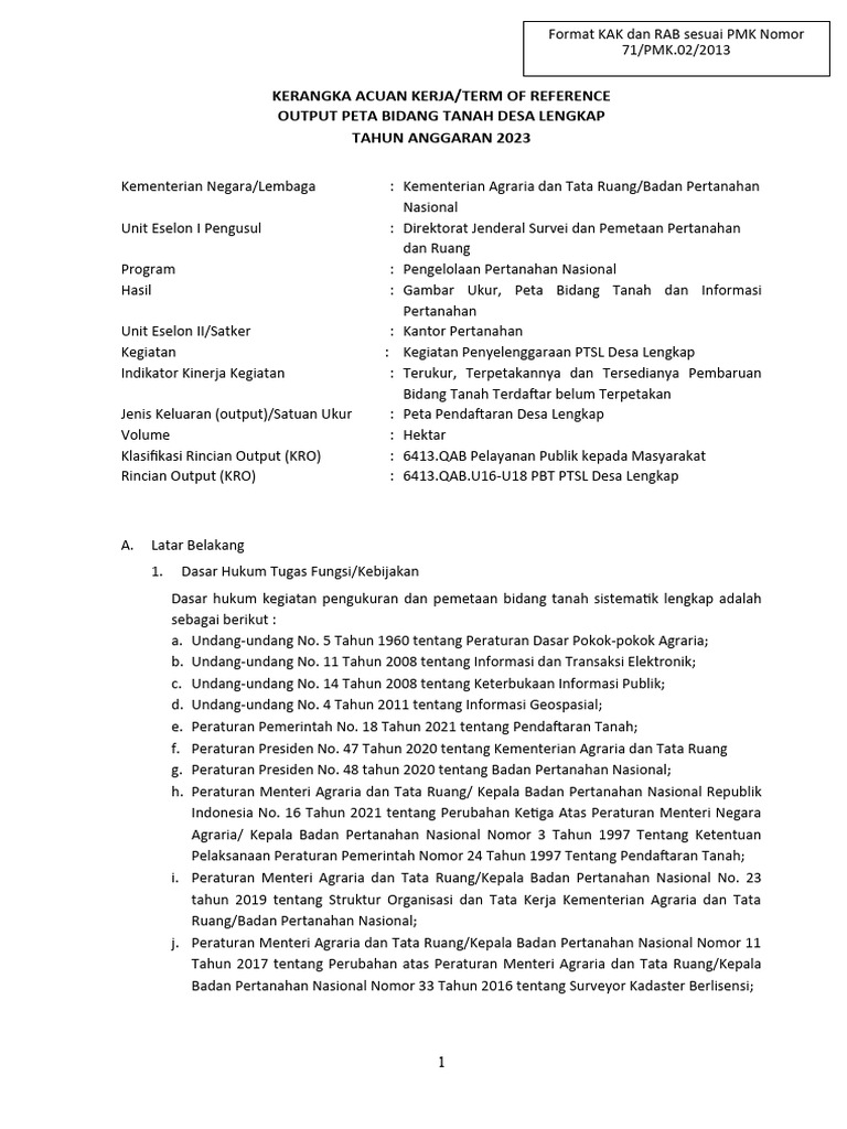 Tor PTSL 2023 PBT PTSL Desa Lengkap | PDF | Hukum | Sains & Matematika