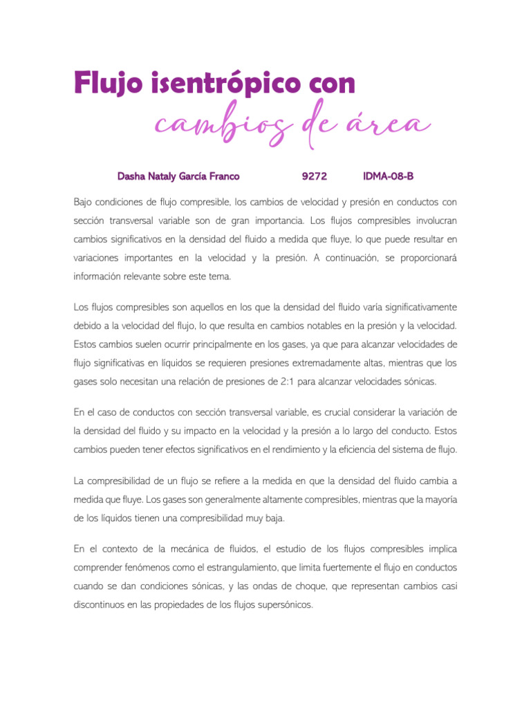 Flujo Isentrópico-9272 | PDF | Flujo compresible | Gases