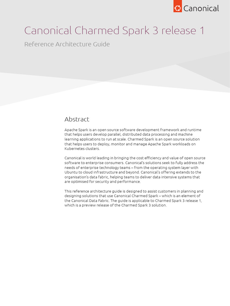 Canonical Charmed Spark 3 Release 1 | PDF | Apache Spark | Cloud Computing