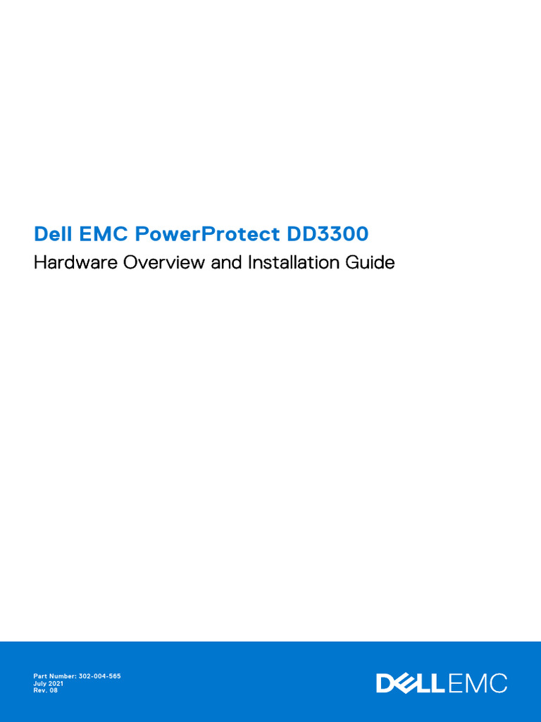 Dell Emc Powerprotect Dd3300: Hardware Overview and Installation Guide | PDF | Hard Disk Drive ...