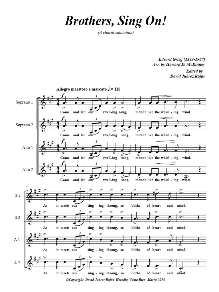 Brothers, Sing On! | PDF | Singing | Vocal Music