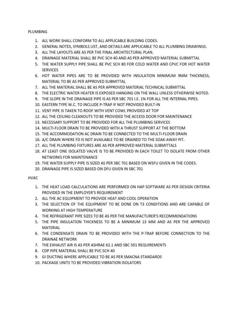 GENERAL NOTES | PDF | Pipe (Fluid Conveyance) | Plumbing