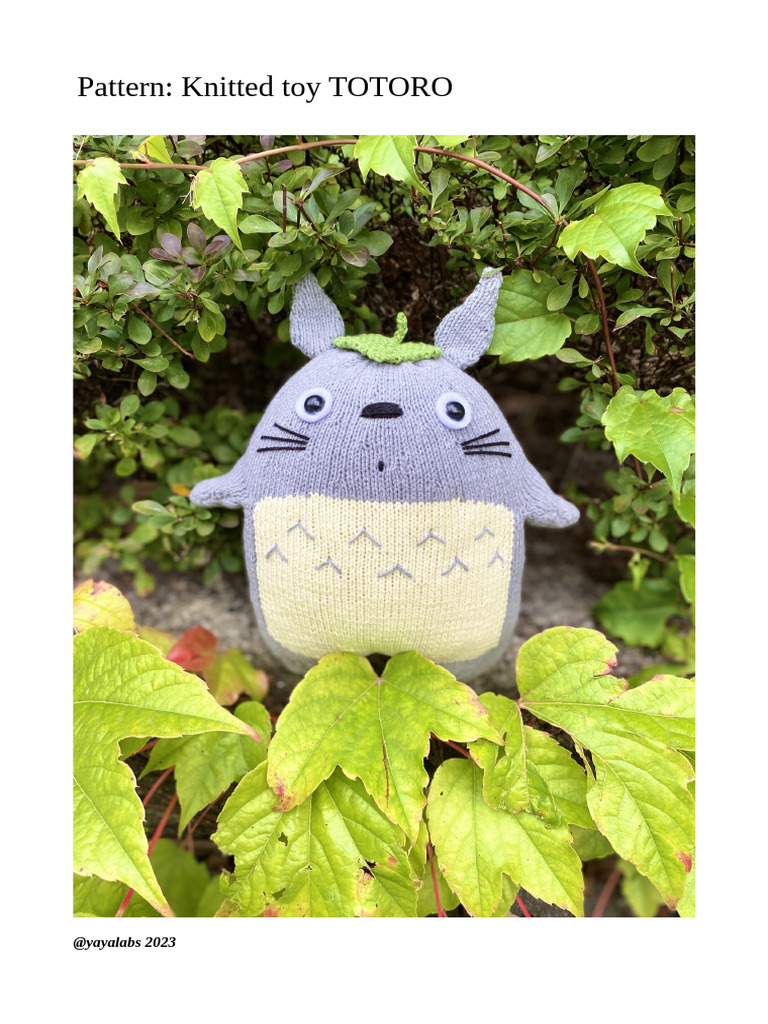 Pattern TOTORO | PDF | Knitting | Needlework