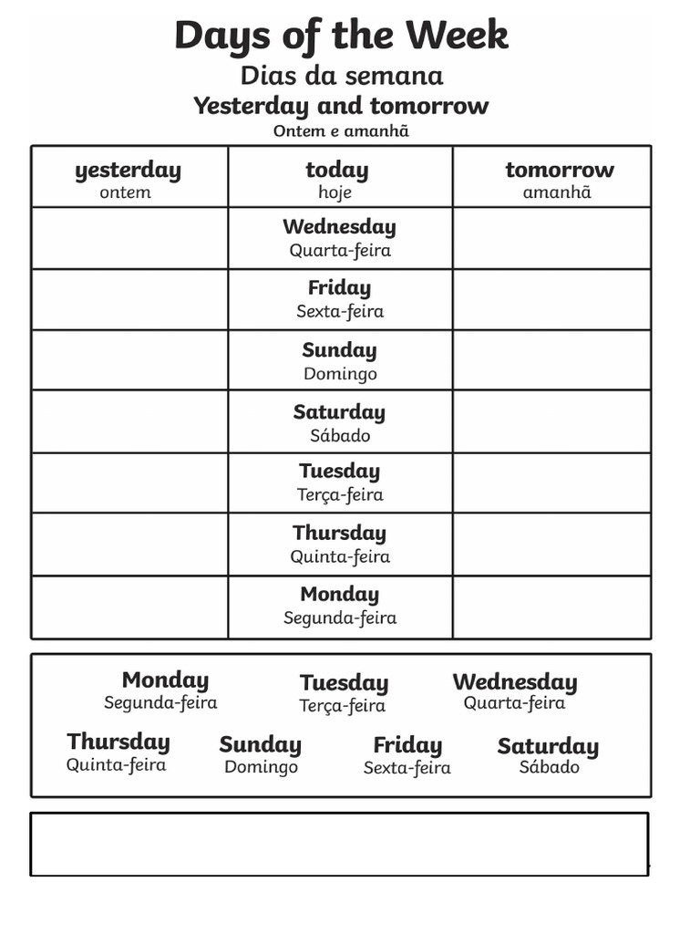 5 DAYS OF WEEK | PDF