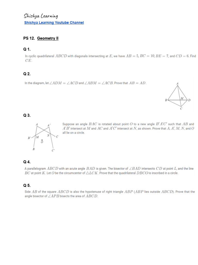 Geometry II + Standard Configurations | PDF | You Tube