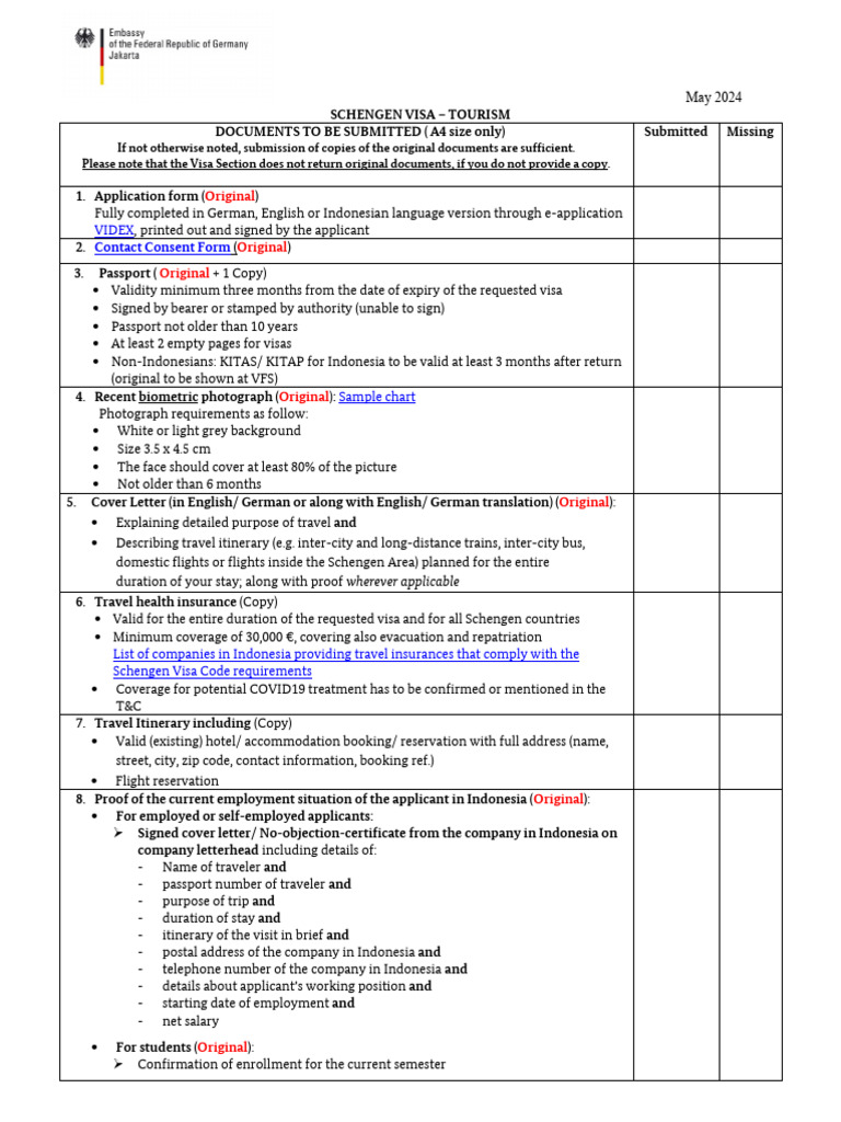 Schengen Visa Application Requirements | PDF | Travel Visa | Passport