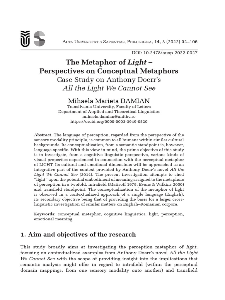 Damian | PDF | Perception | Metaphor