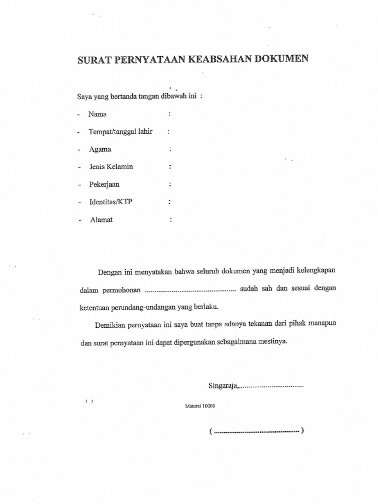 Keabsahan Dokumen | PDF