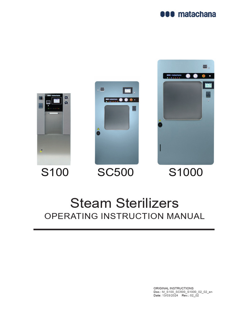 Steam Sterilizers: SC500 S1000 S100 | PDF | Sterilization (Microbiology)