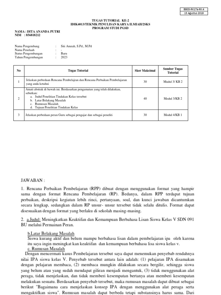 Tugas 2 PTK Dita Ananda Putri | PDF