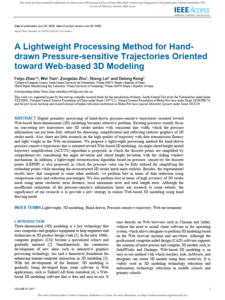 A Lightweight Processing Method For Hand-Drawn Pre | Download Free PDF | 3 D Computer Graphics ...