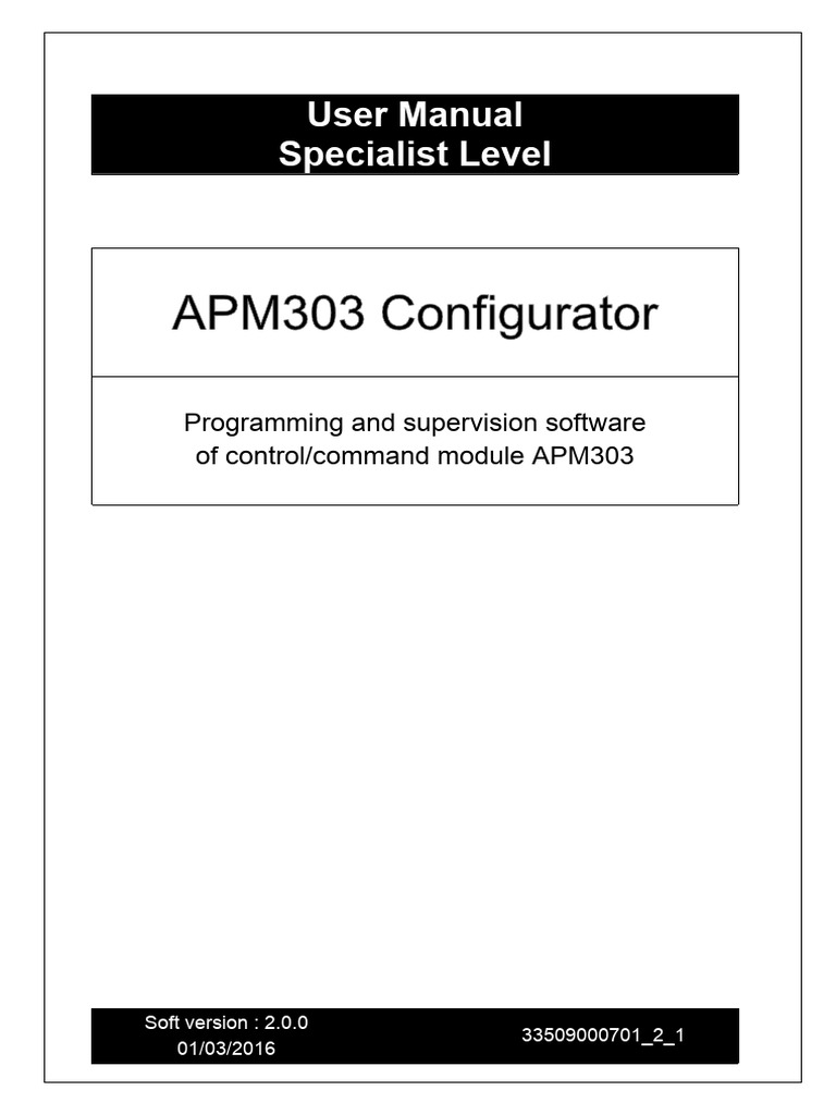 APM303 Specialist User Manual | PDF | Icon (Computing) | Window (Computing)