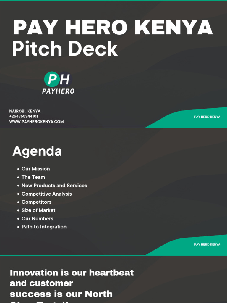 PAY HERO PITCH DECK | PDF | Kenya | Mobile App