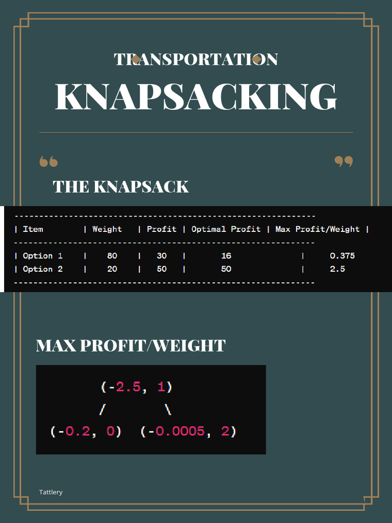 Knapsack Problem Notes | PDF