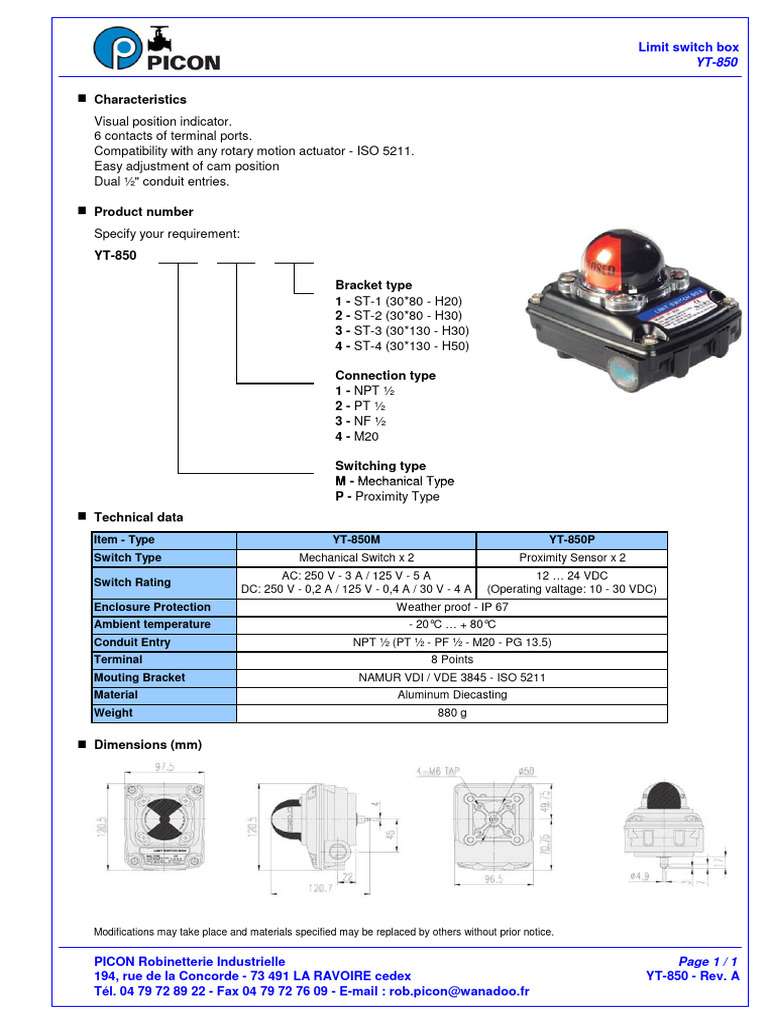 Limit - Switch - Box - BFC 850 - (ENG) | PDF | Switch | Electrical Components