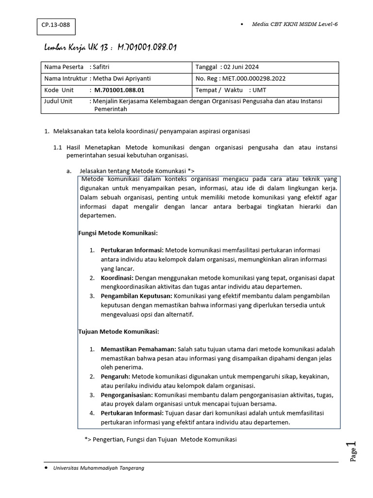 LK Peserta MSDM-6 UK-13 M.701001.088.01 | PDF