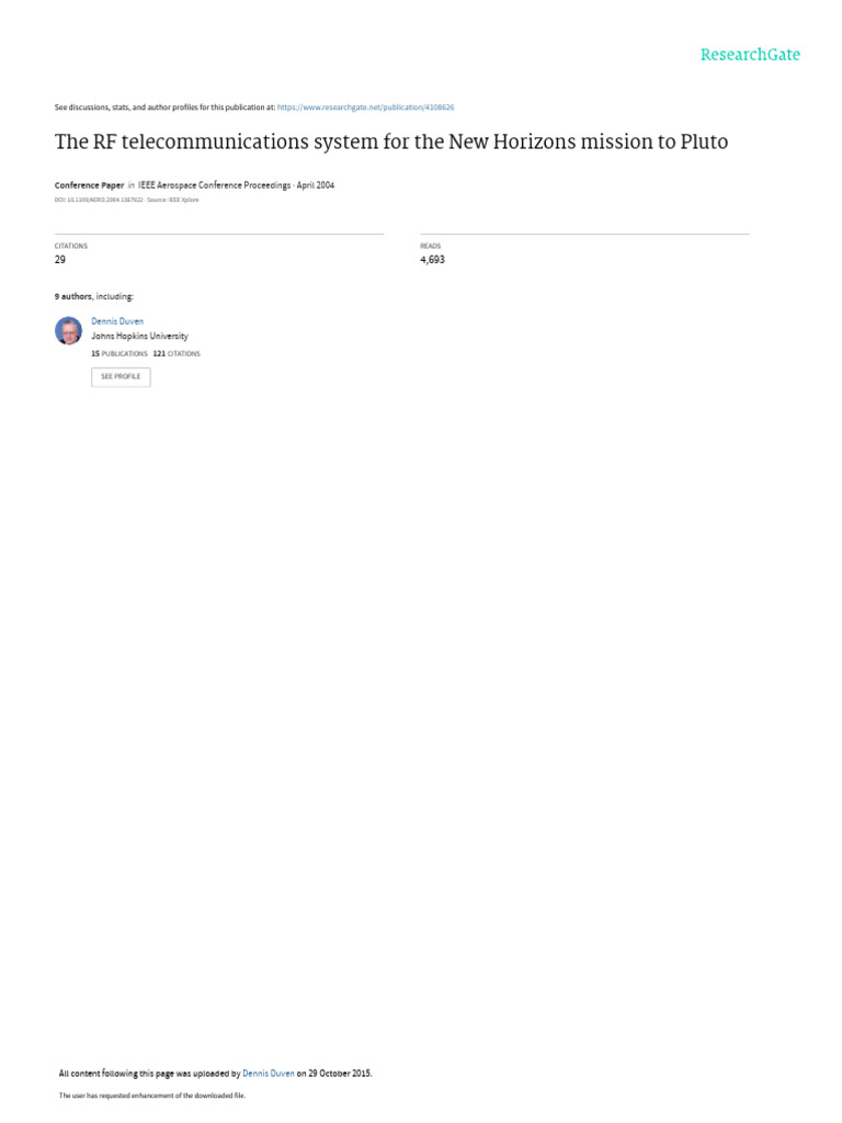 The RF Telecommunications.... | PDF | Pluto | Electrical Engineering