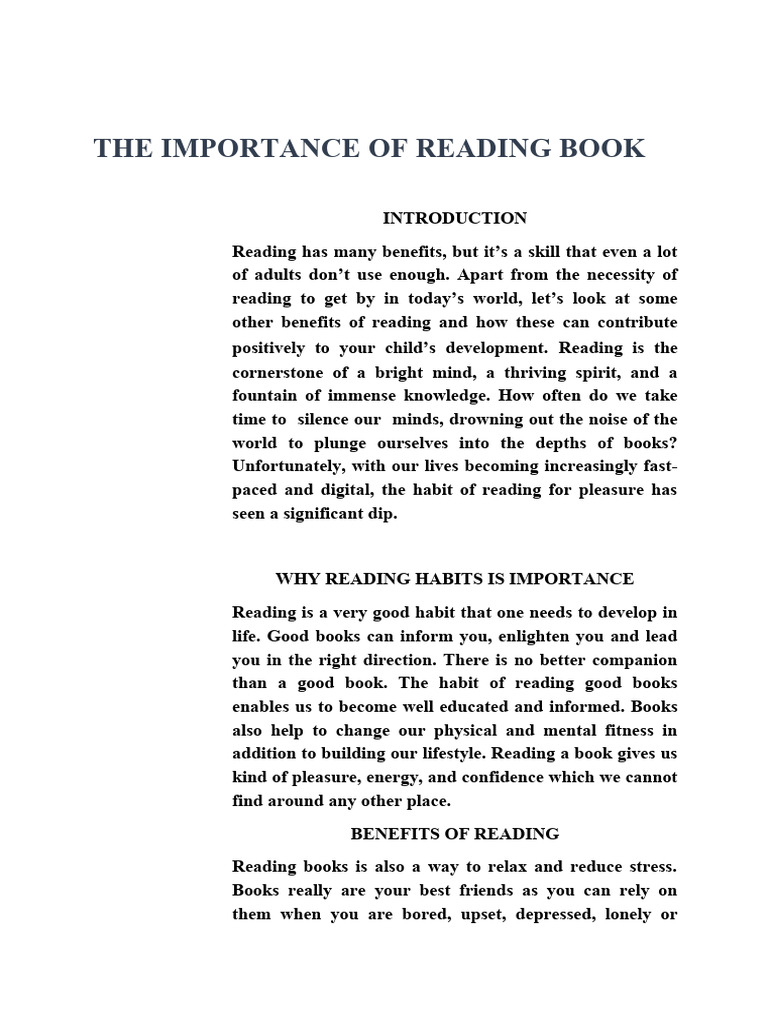 The Importance of Reading Book | PDF