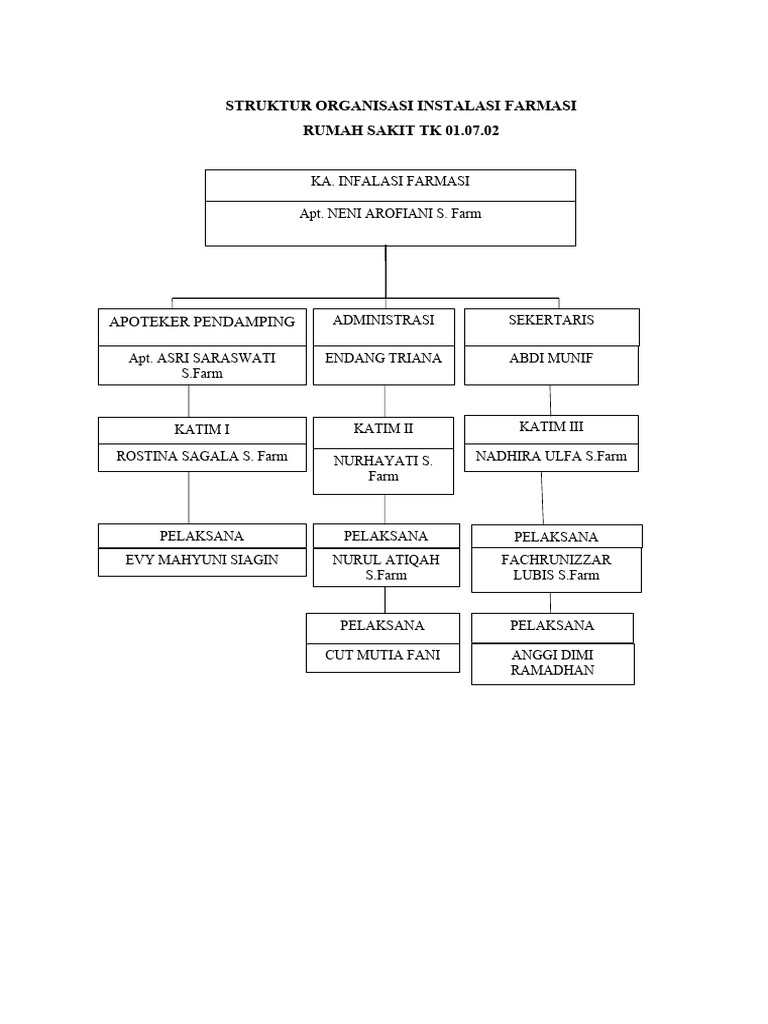 STRUKTUR ORGANISASI INSTALASI FARMASI | PDF STRUKTUR ORGANISASI INSTALASI FARMASI | PDF