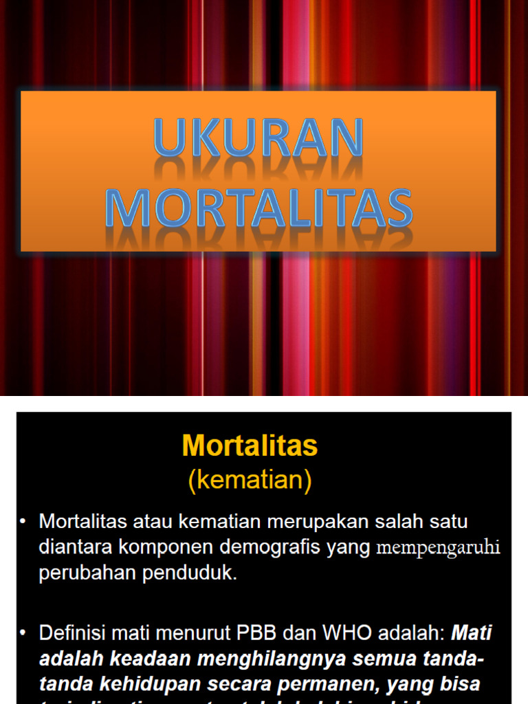 Ukuran Mortalitas | PDF