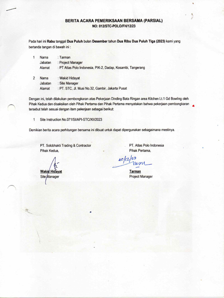 BA Bongkaran VO-071 | PDF