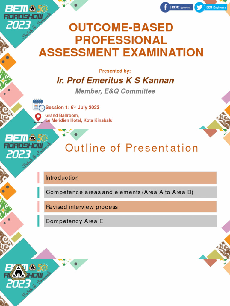 Bem Roadshow 2023 Sabah - Day 2 - Session 1 - Paper 2 (Ir. Prof. Ks Kannan) | PDF | Occupational ...