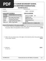 Mathematics Form 2 - Zeraki Achievers 2.0 - Question Paper | PDF | Area | Speed