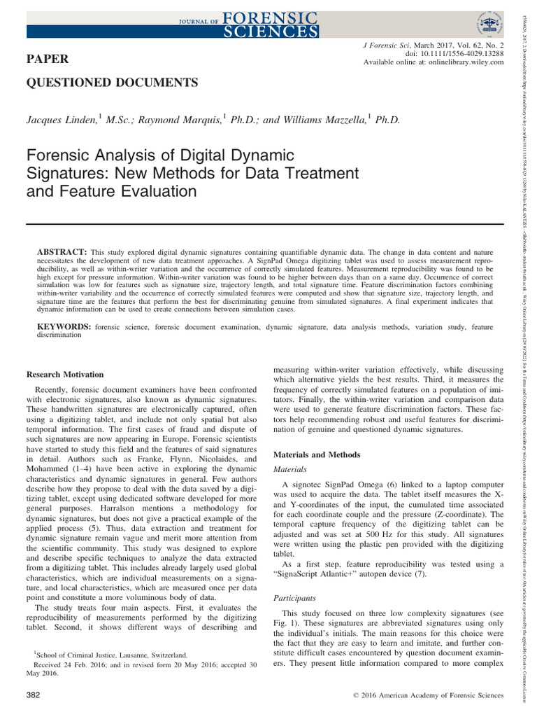 Forensic Analysis of Digital Signatures | PDF | Data | Image Segmentation
