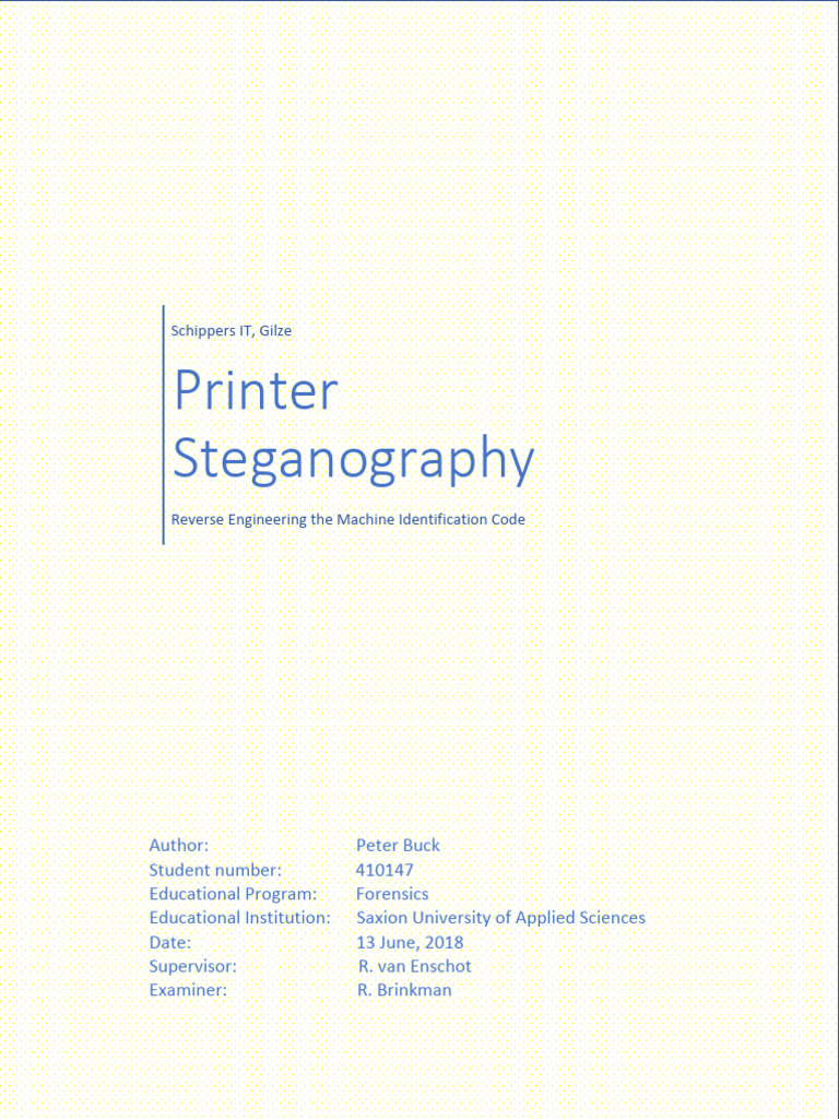 Forensic Printer Code Analysis | PDF | Printer (Computing) | Image Scanner