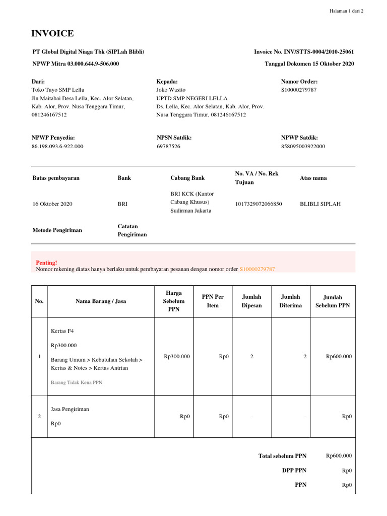 Proforma Invoice S10000279787 | PDF