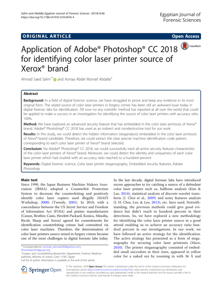 Application of AdobeR PhotoshopR CC 2018 For Ident | PDF | Photocopier | Printer (Computing)