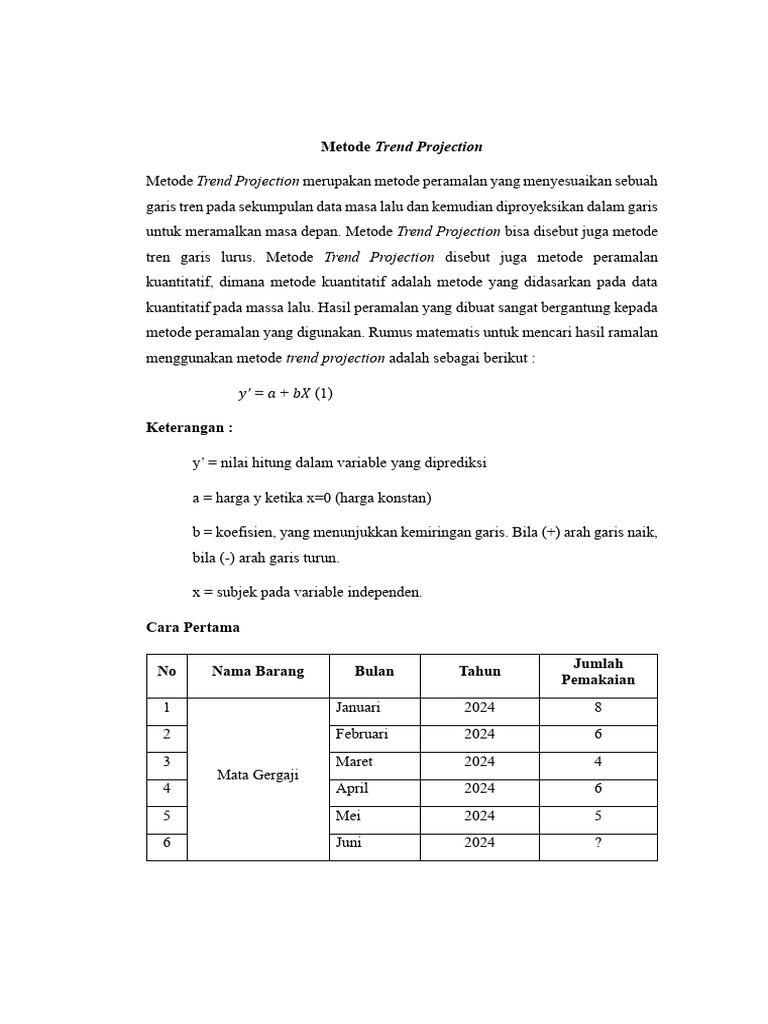 Metode Peramalan Trend Projection | PDF