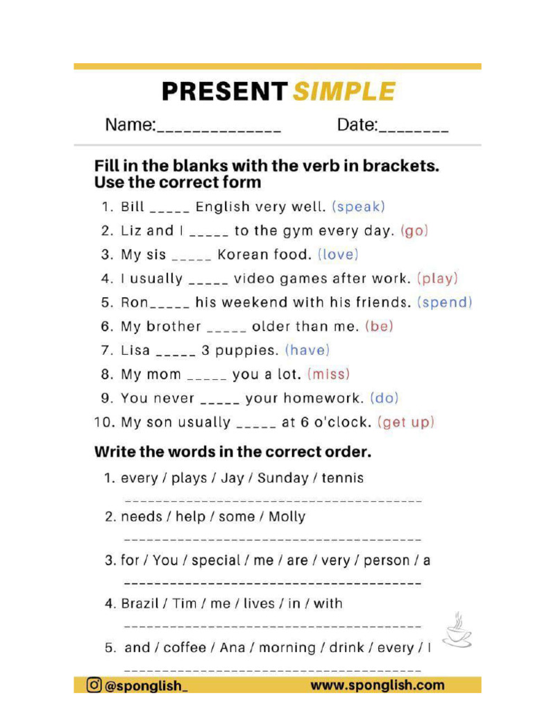 PRESENT SIMPLE BASICS | PDF