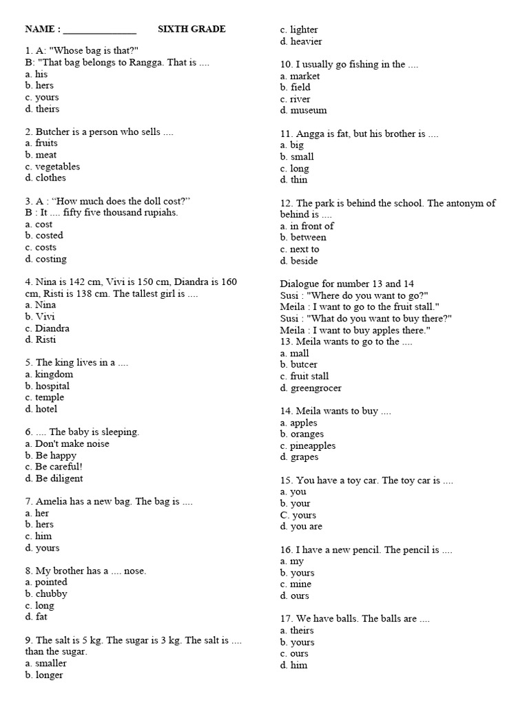 Pas English ST 1 - 01 | PDF | Java | Fruit