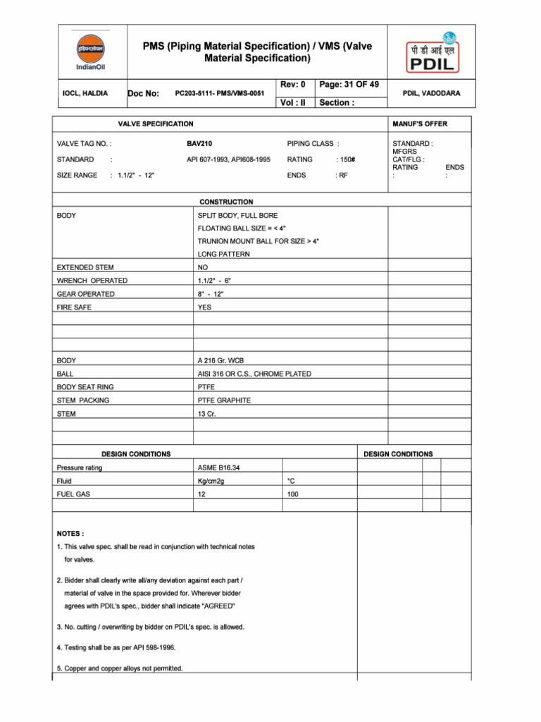 PMS, VMS-31-49-1-10 | PDF | Valve | Gas Technologies
