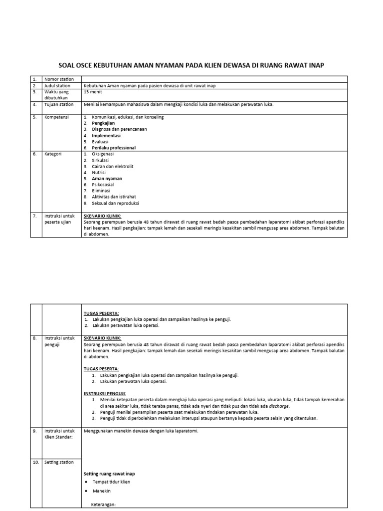 Ok - Contoh Soal Osce - Tot Osce Aipni | PDF