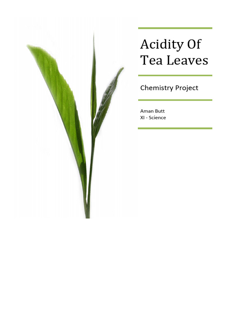 Acidity of Tea Leaves Project Part 1 | PDF