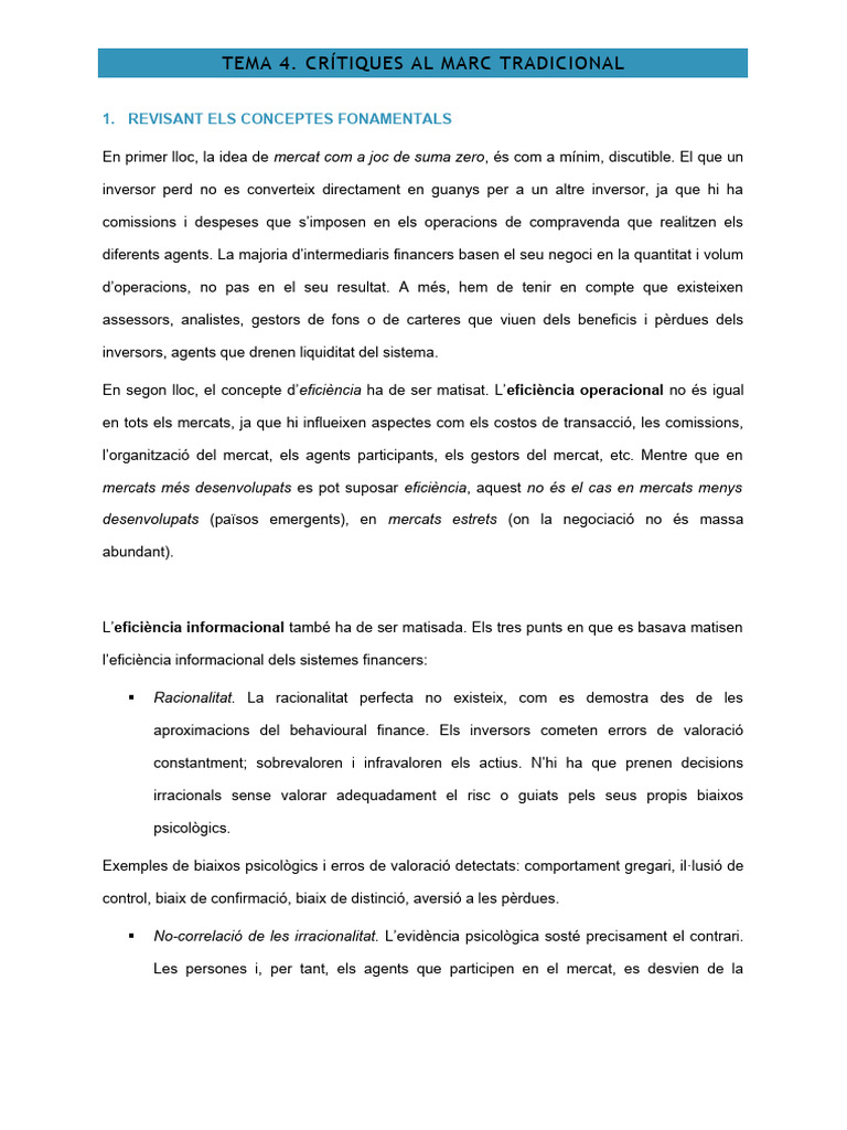 Tema 4. Crítiques Al Marc Tradicional | PDF