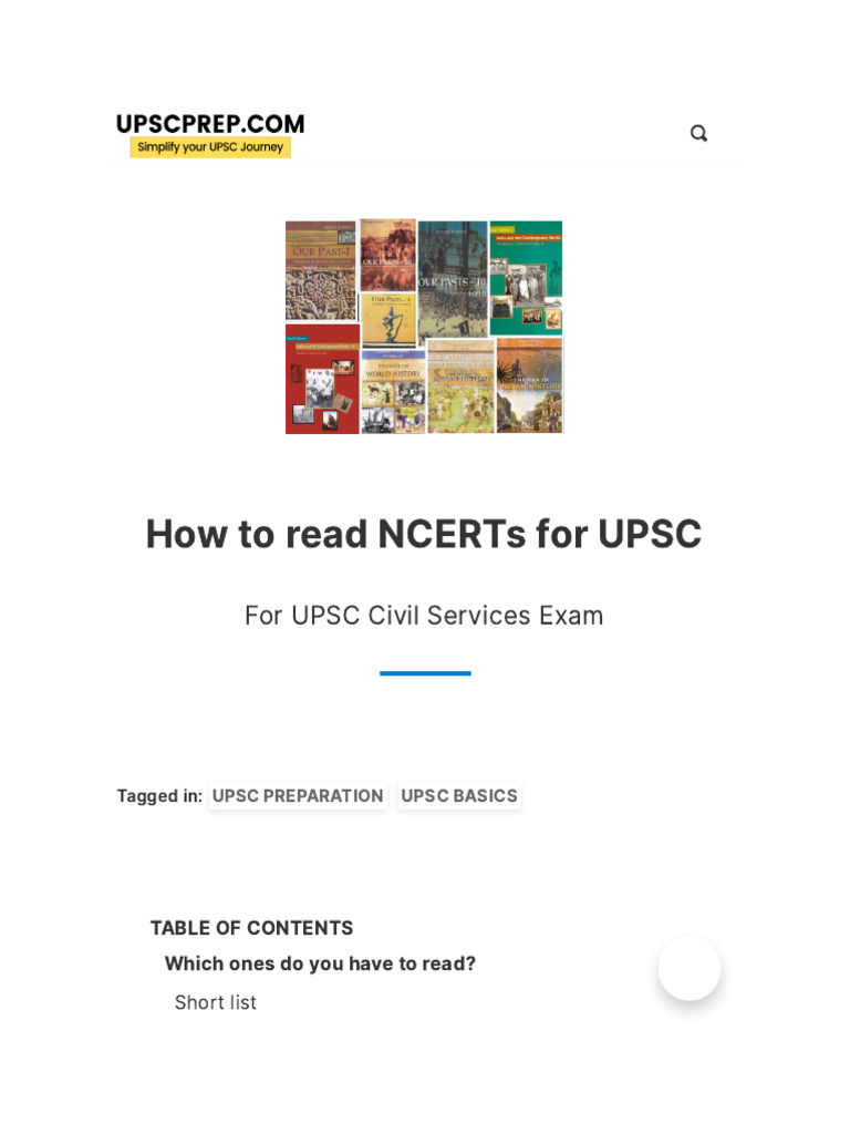 How To Read NCERTs For UPSC Preparation | PDF | Science | Liberal Arts ...