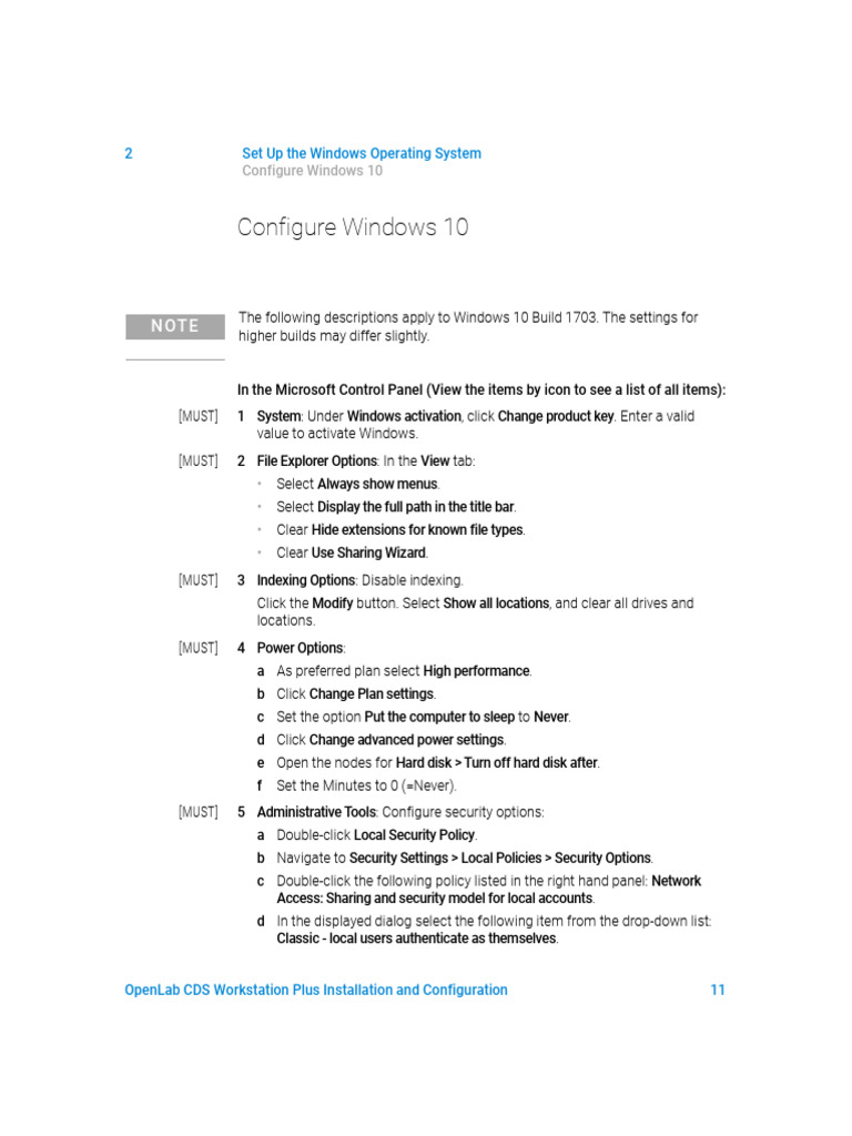 CDS 2.x Performance Setting Guide Manual Windows 10 | PDF | Microsoft Windows | Windows 10