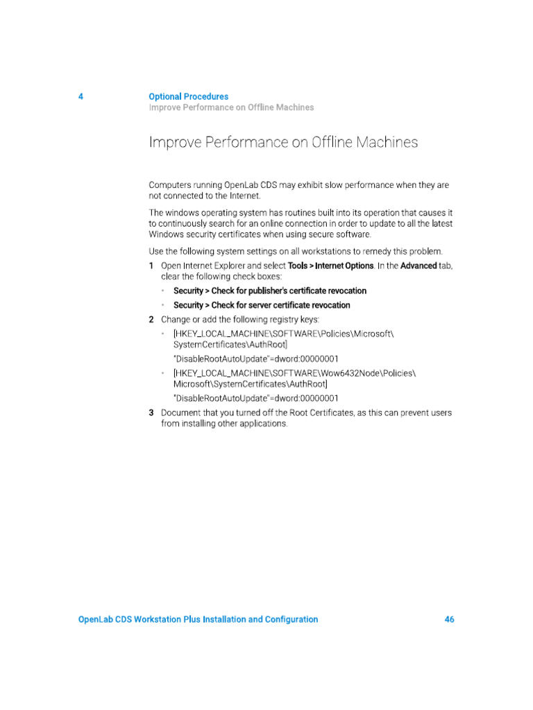 CDS 2.x Plus Internet Option Settings For Faster Access | PDF