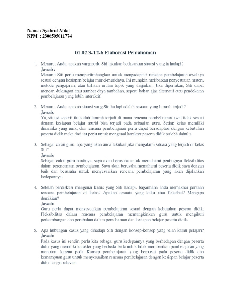 01.02.3-T2-6 Elaborasi Pemahaman Topik 2 | PDF