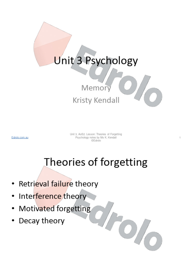 Theories of Forgetting | Download Free PDF | Recall (Memory) | Psychology