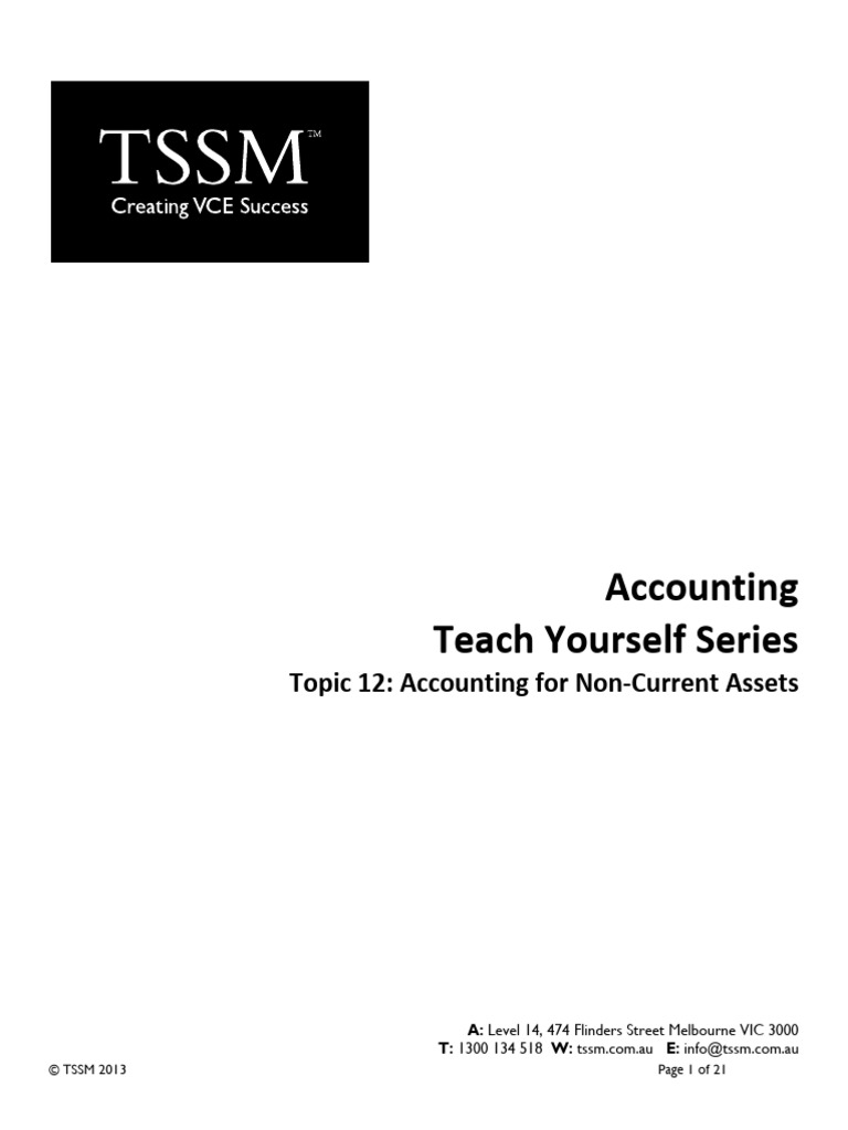 Accounting TOPIC 12 - Accounting For Non Current Assets | PDF | Debits ...