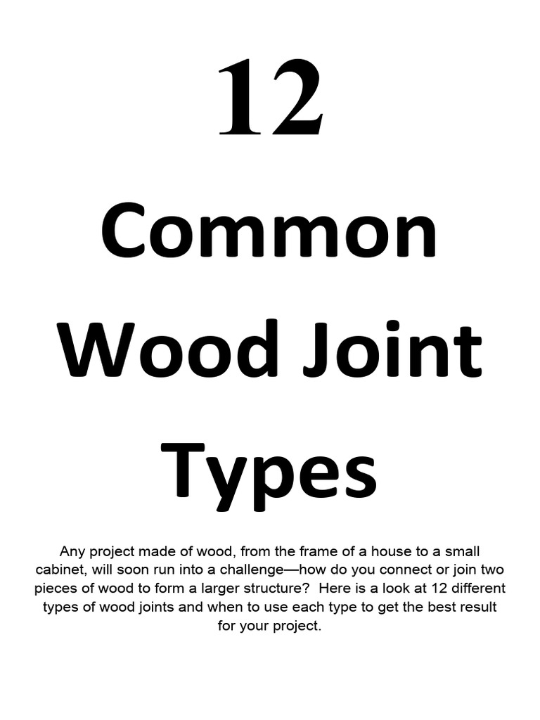 12 Common wood joint types | Download Free PDF | Woodworking